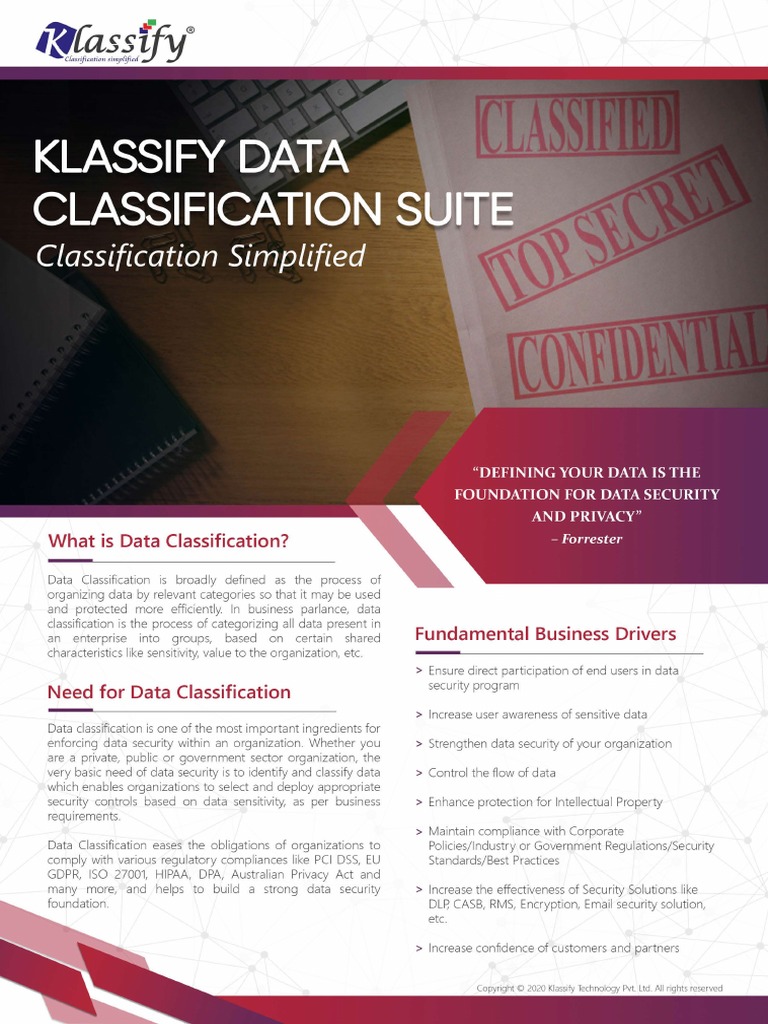 Klassify Data Classification Suite Datasheet | PDF