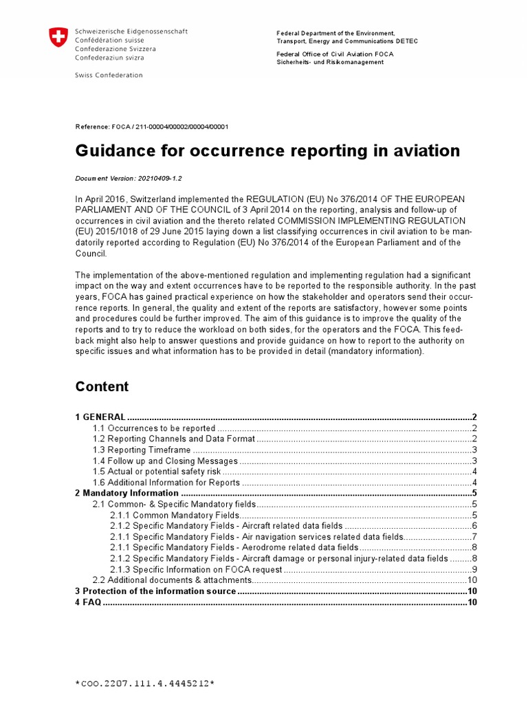 Guide For Operators Occurrence Reports V1 | PDF | Flight | Aircraft