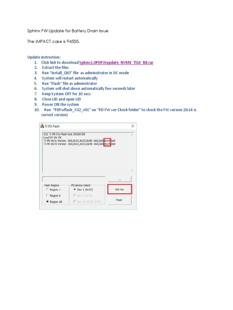 Sphinx FW Update For Battery Drain Issue The iMPACT Case Is 94555 | PDF ...