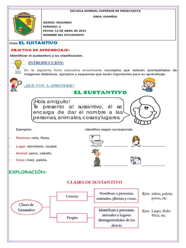 Español - El Sustantivo | PDF | Color