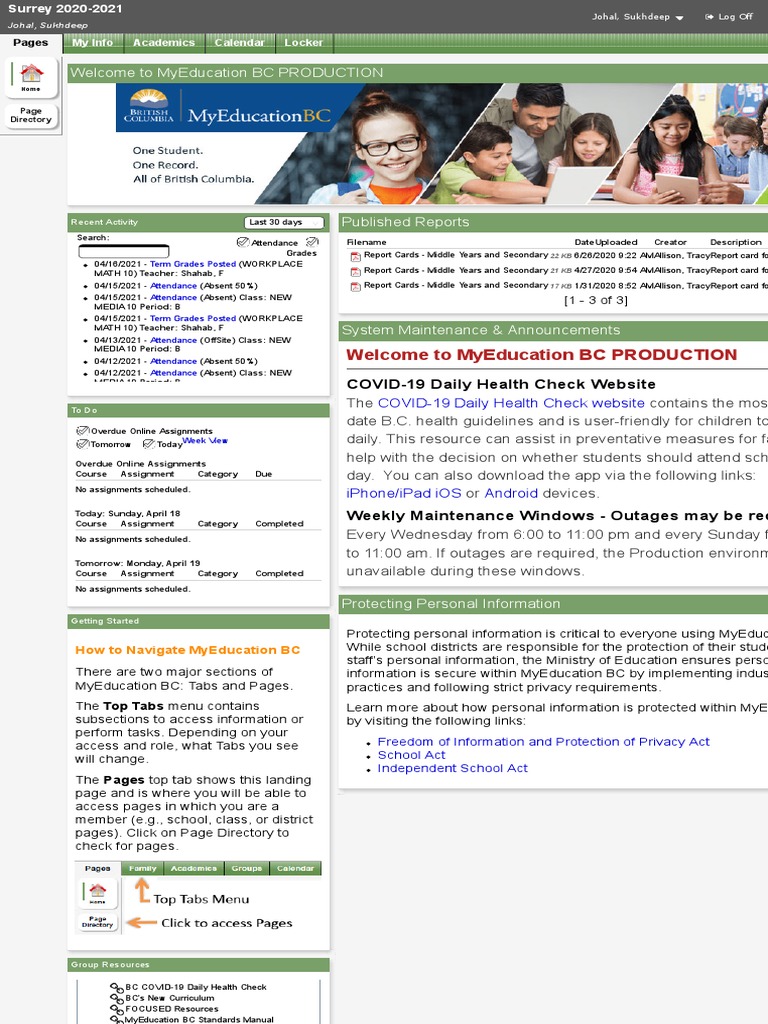 MyEducation BC Pages | PDF | Ios | Mobile Software