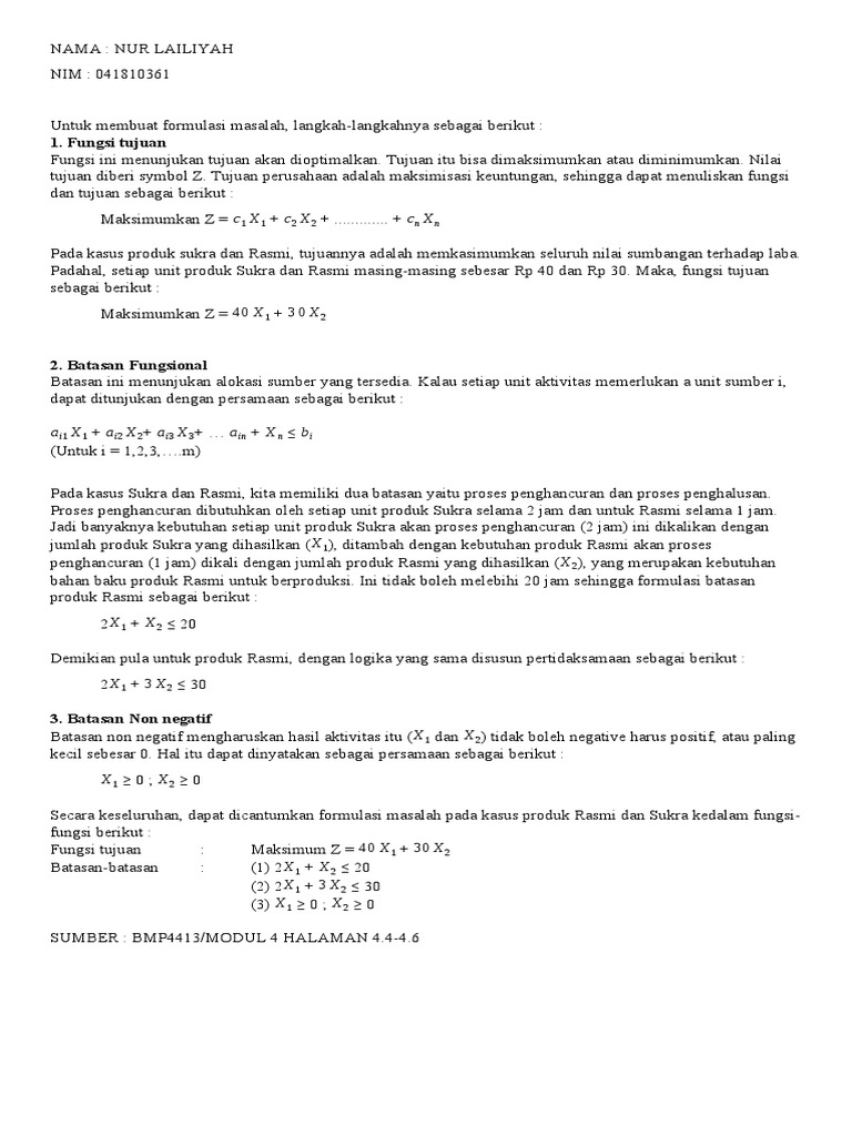 Diskusi Riset Operasi | PDF