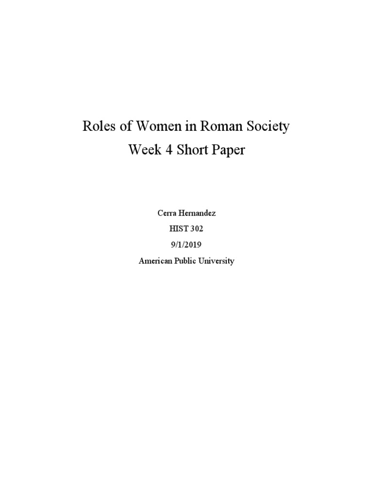 Roles of Women in Roman Society | PDF | Roman Republic | Ancient Rome