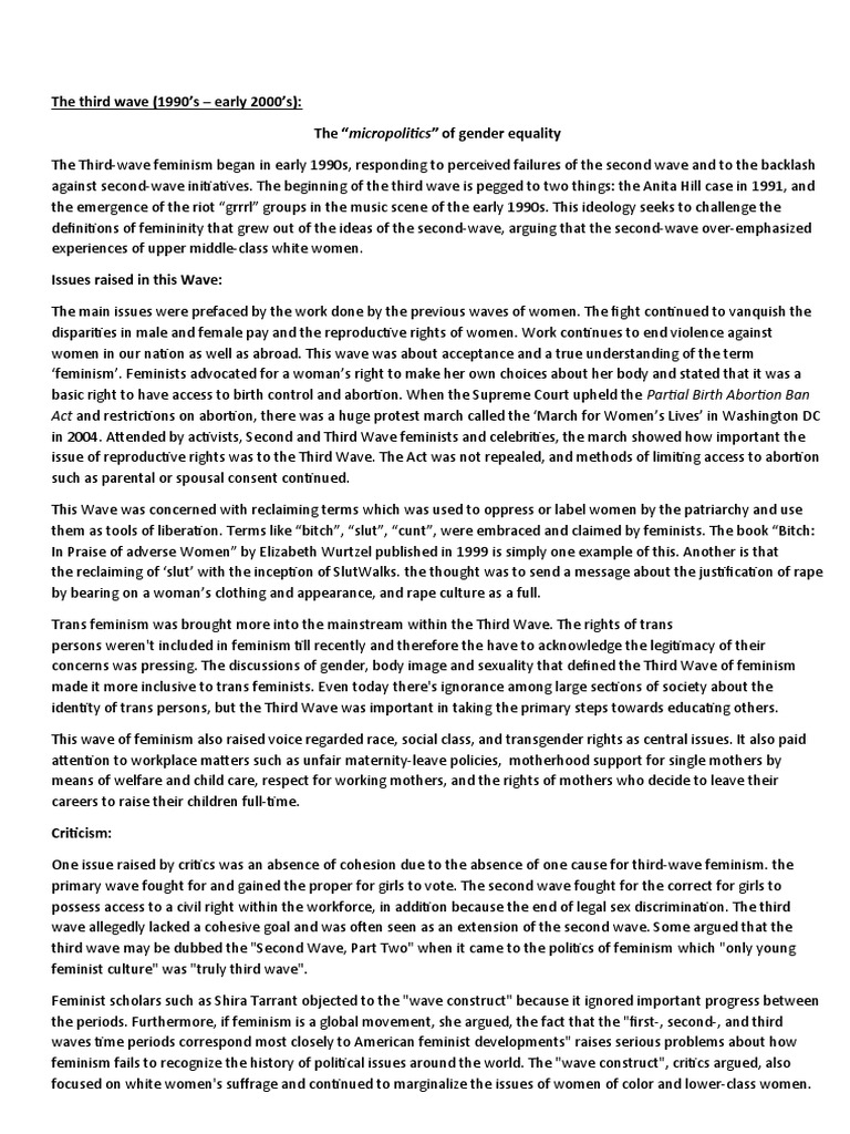 Overview of Third Wave Feminism | PDF | Woman | Feminism