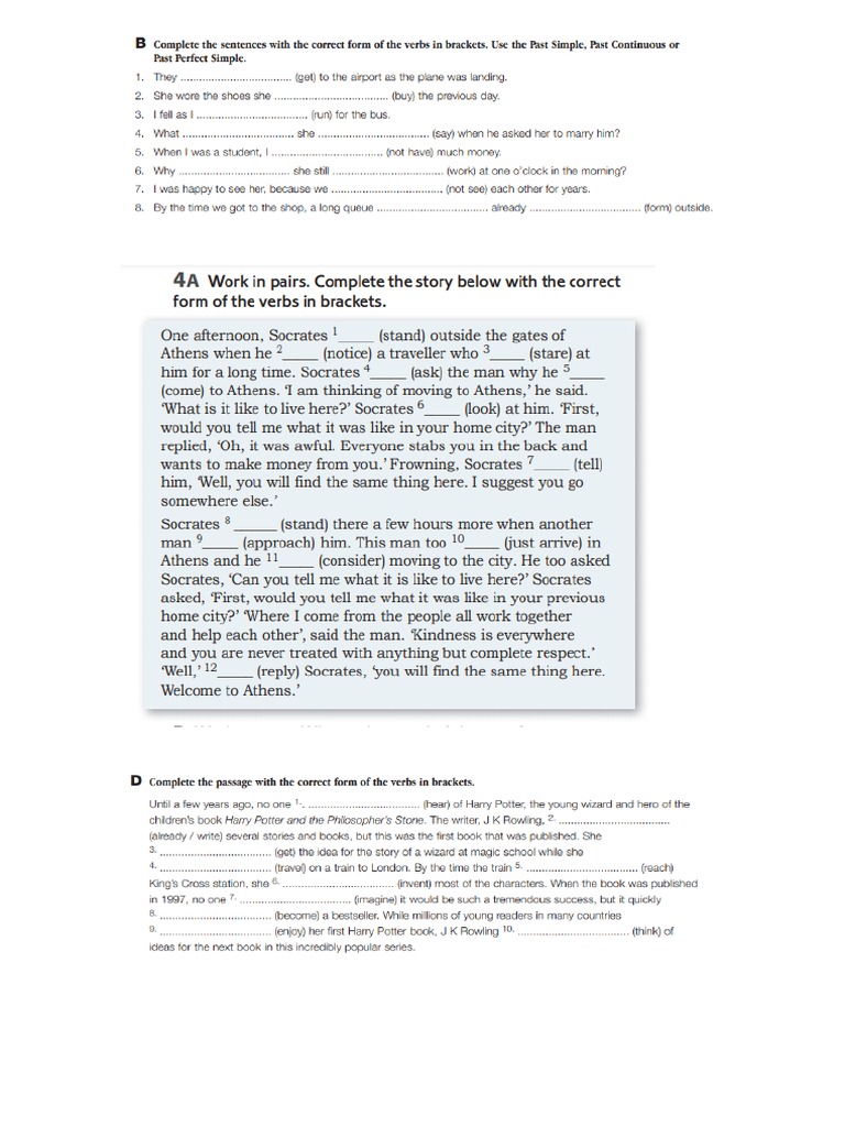 Past Tenses Practice | PDF