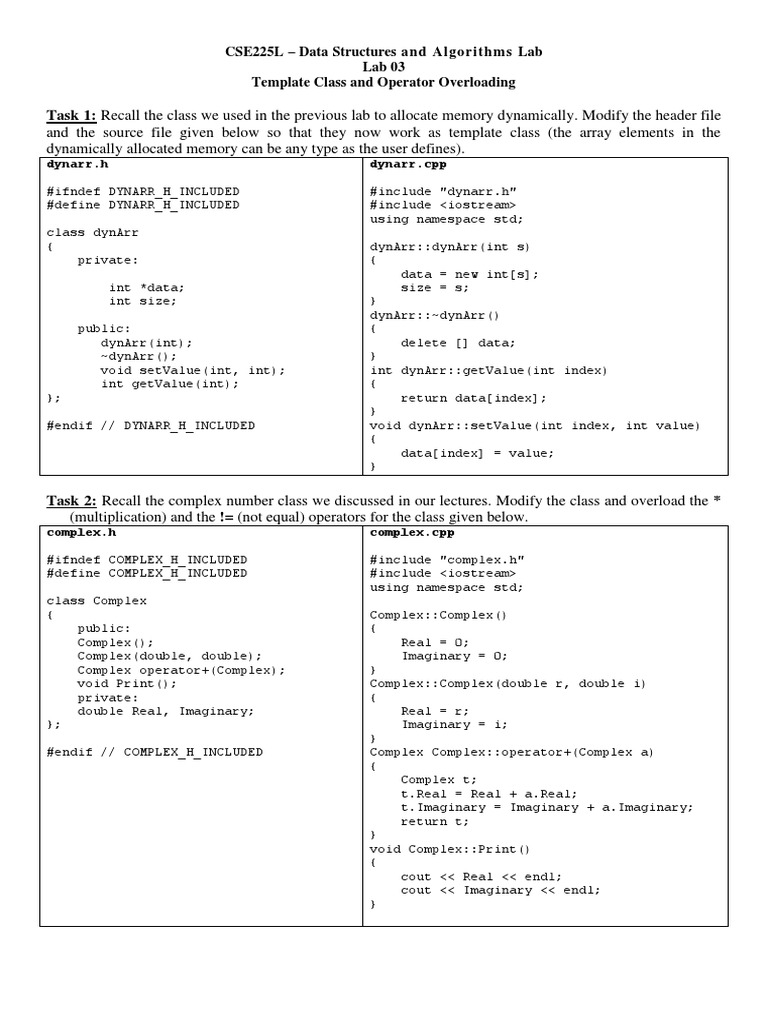 Task 1: Recall The Class We Used in The Previous Lab To Allocate Memory Dynamically. Modify The ...
