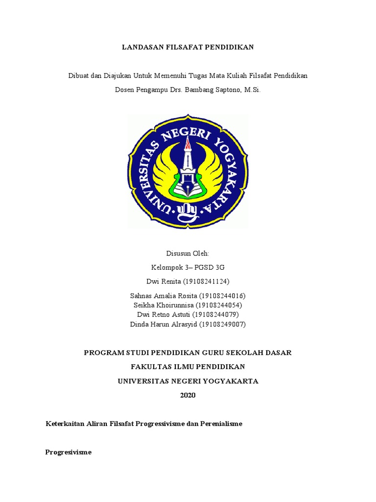 Filsafat Pendidikan: Progresivisme vs Perenialisme | PDF | Ilmu Sosial ...