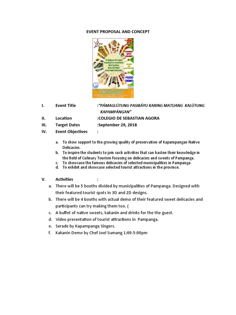 EVENT PROPOSAL AND CONCEPT Draft | PDF | Tourism And Leisure | Tourism