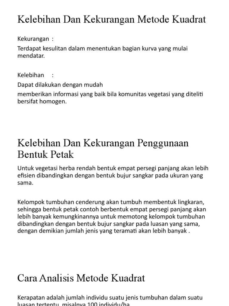Kelebihan Dan Kekurangan Metode Kuadrat | PDF
