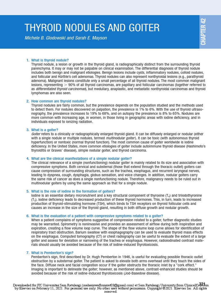 Thyroid Nodules and Goiter | PDF | Thyroid | Hyperthyroidism