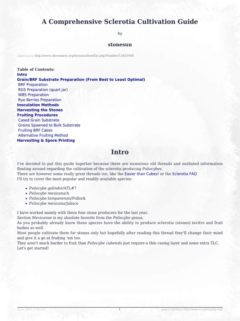A Comprehensive Sclerotia Cultivation Guide: Stonesun | PDF | Rye | Coffee