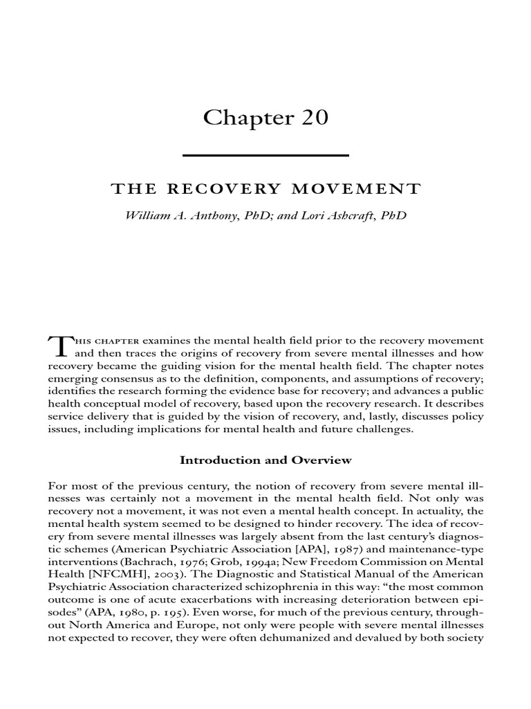 Anthony - Ashcraft - 2010 - The Recovery Model | PDF | Recovery ...