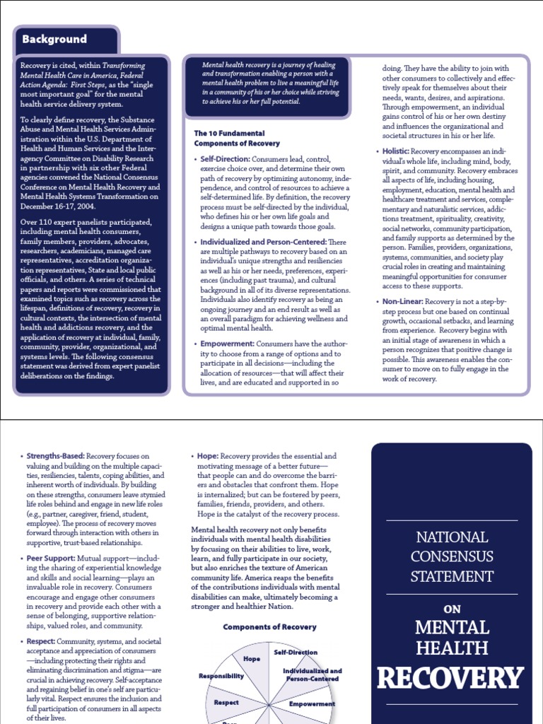 Recovery Model Handout | PDF | Recovery Approach | Mental Health