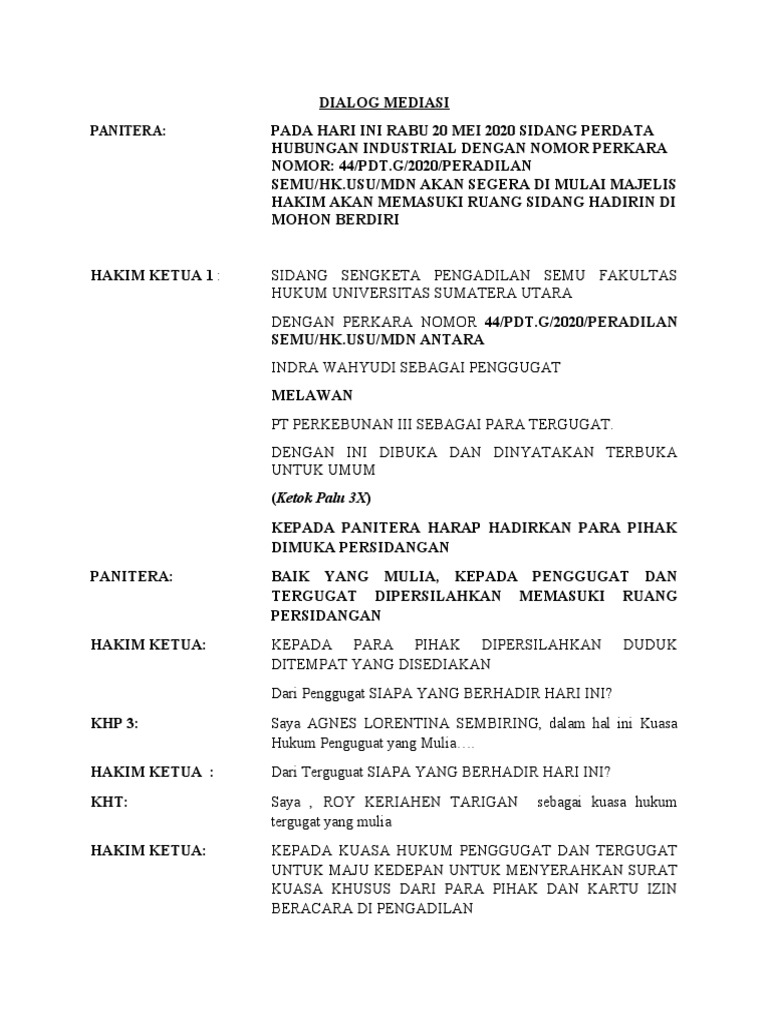 Dialog Mediasi-Duplik | PDF | Politik | Ilmu Sosial