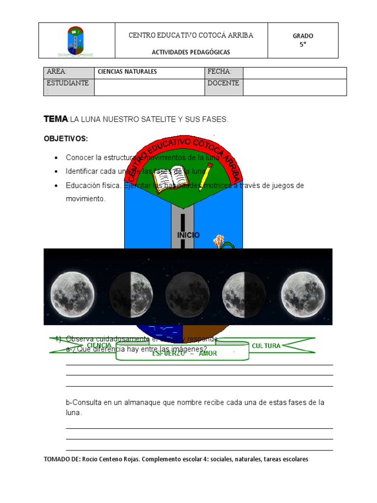 La Luna Grado 5to | PDF | Luna | Astronomía