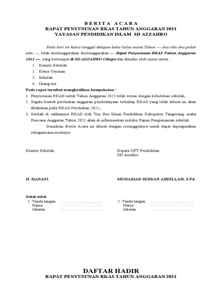 Berita Acara Rapat Rkas Baru | PDF | Perjalanan | Kesehatan Holistik