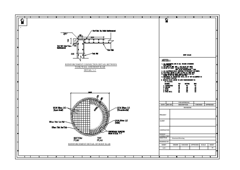 20KL WATER TANK Roof Slab Connection - Layout1 | PDF | Technology ...