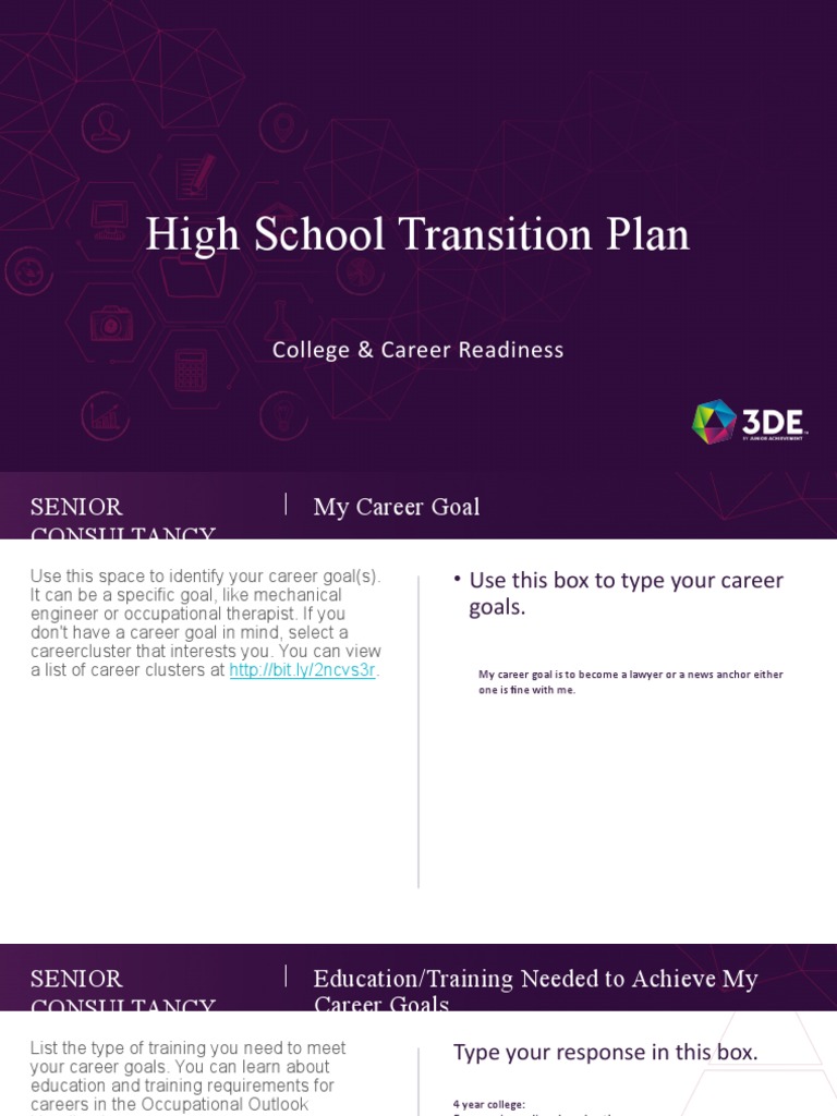 High School Transition Plan | PDF | College | Goal