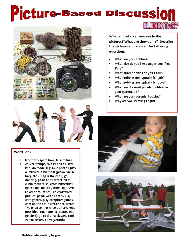 What and Who Can You See in The Pictures? What Are They Doing? Describe ...