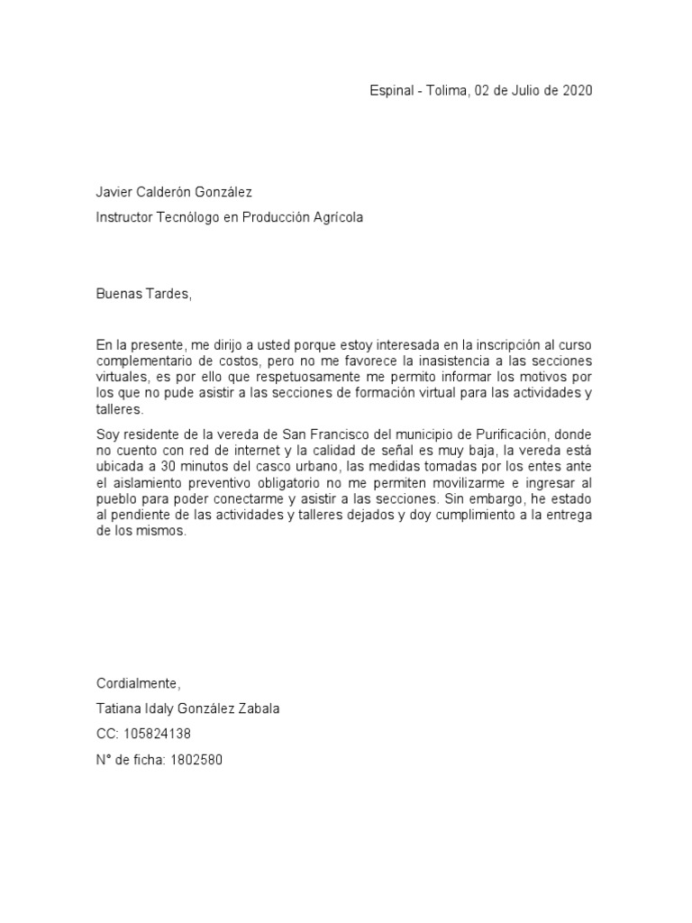 Carta de Informe | PDF