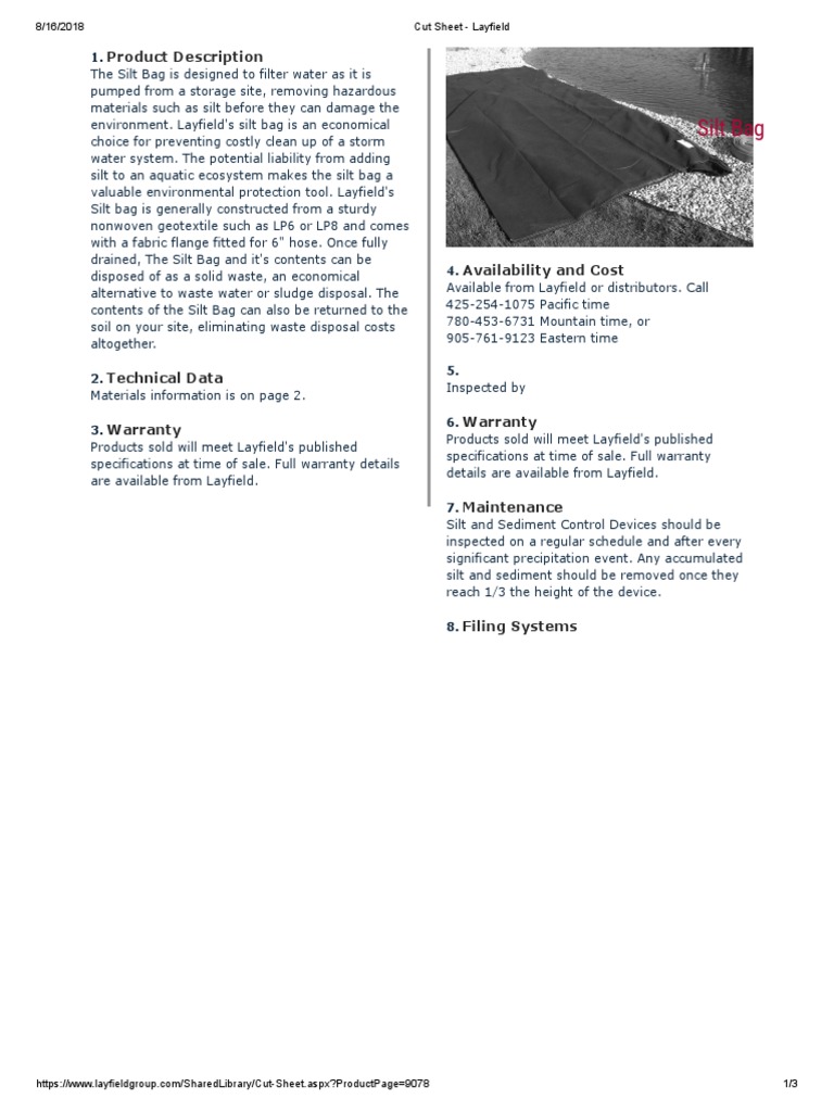 Cut Sheet - Layfield | PDF | Waste | Natural Environment