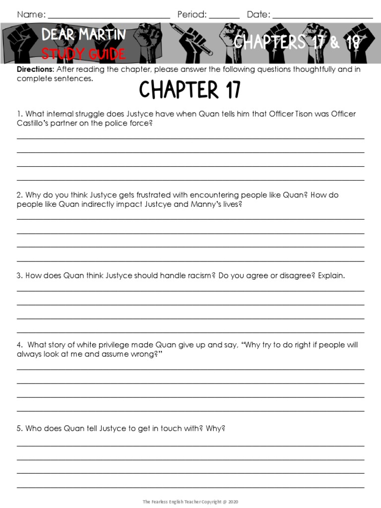 Chapters 17 & 18: Directions: After Reading The Chapter, Please Answer ...