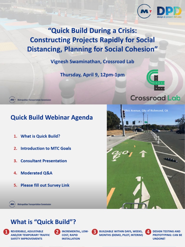 MTC Crossroad Lab Quick Build 04092020 | PDF | Cycling Infrastructure ...