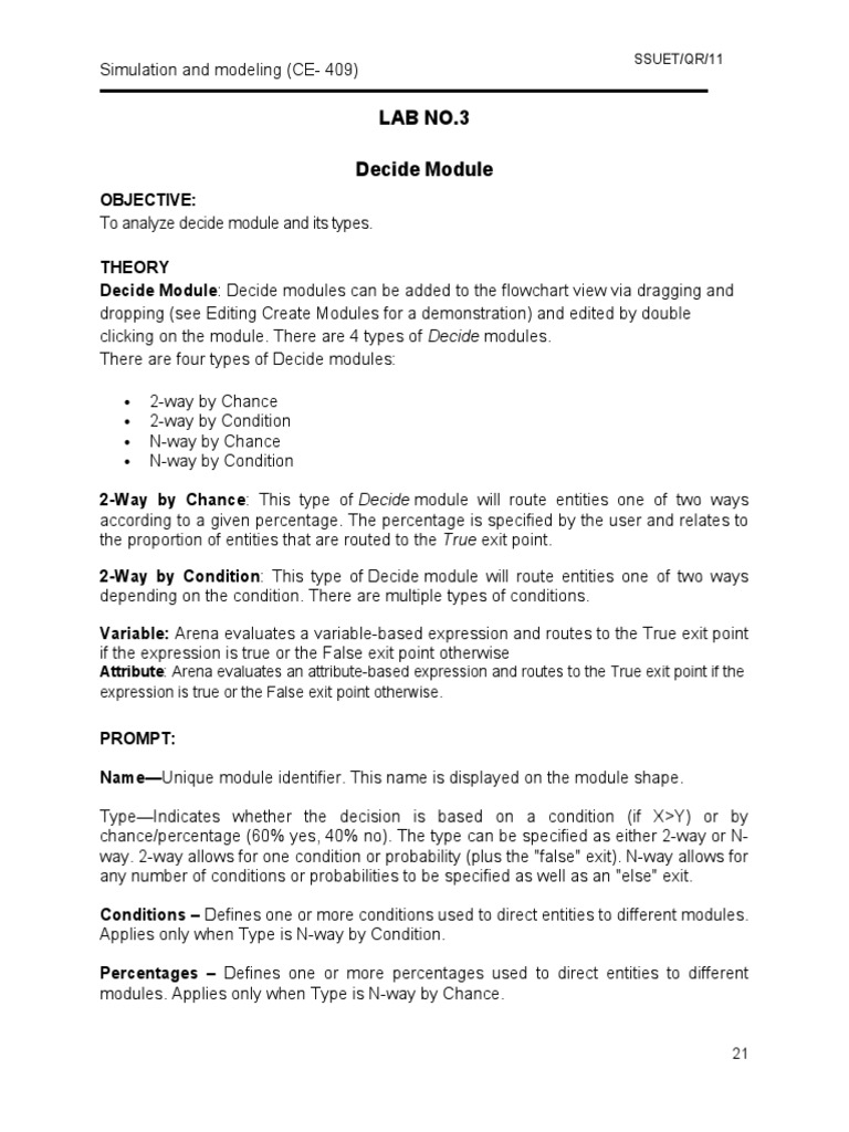 Lab No.3 Decide Module: SSUET/QR/11 | PDF | Array Data Type | Variable (Computer Science)
