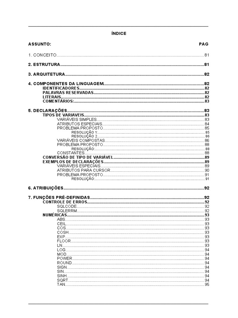 PL-SQL - Guia de Referência | PDF | PL/SQL | SQL