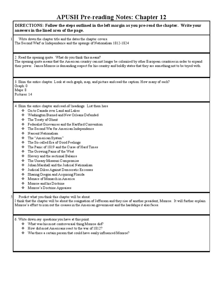 APUSH Pre-reading Notes: The Era of Nationalism and Western Expansion ...