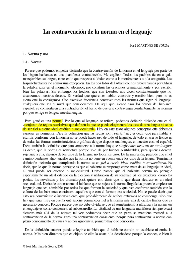 La Contravencion de La Norma en El Lenguaje | PDF | Palabra | Traducciones