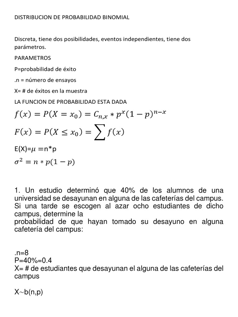 Distribucion de Probabilidad Binomial Eiat53-6 | PDF