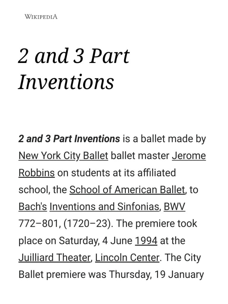 2 and 3 Part Inventions | PDF