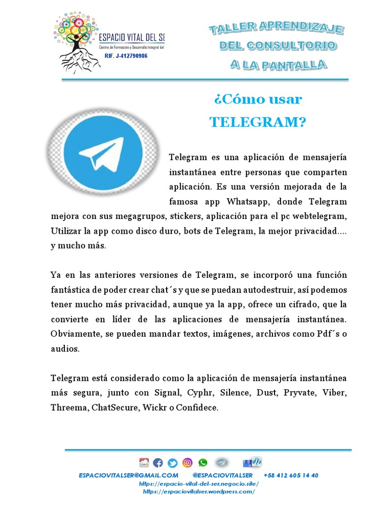 EVS Como Usar TELEGRAM | PDF | Chat en linea | Software de la aplicacion