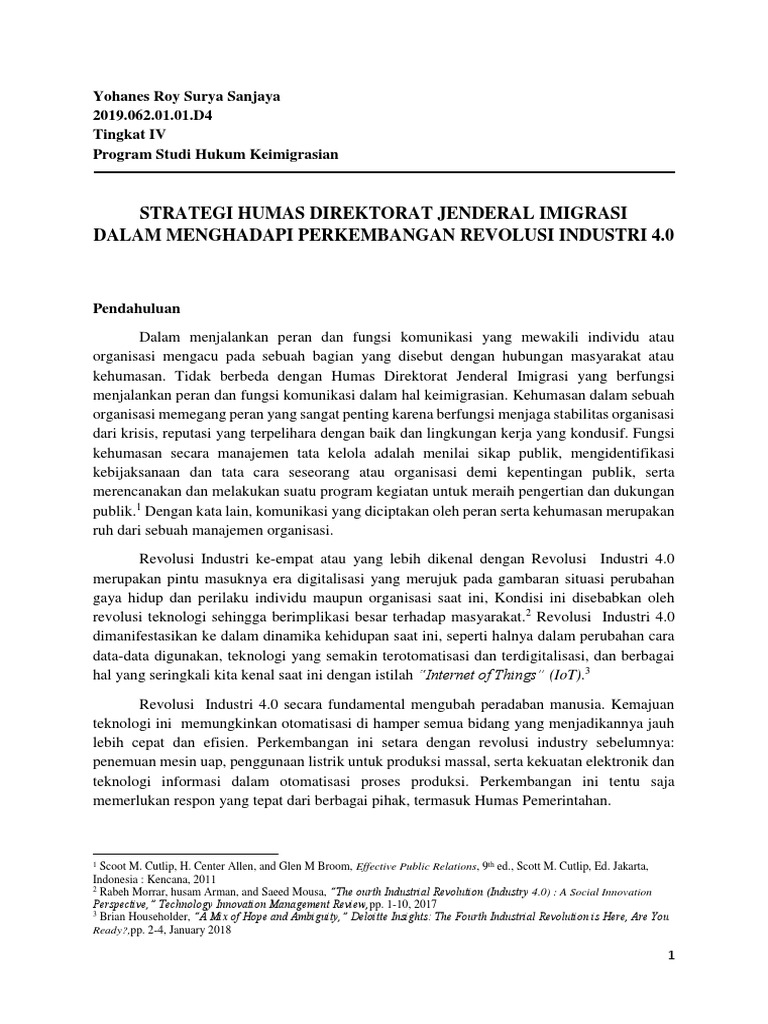 Strategi Humas Direktorat Jenderal Imigr | PDF | Karier & Perkembangan ...