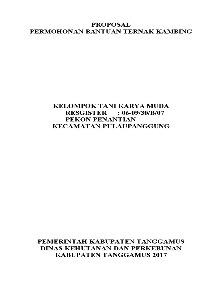 Proposal Kelompok Tani | PDF