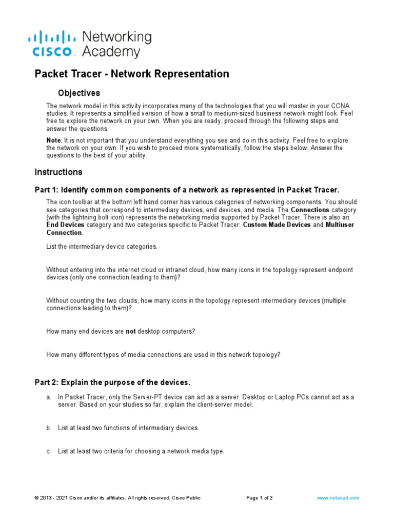 1.5.5 Packet Tracer - Network Representation | PDF | Wide Area Network | Computer Network