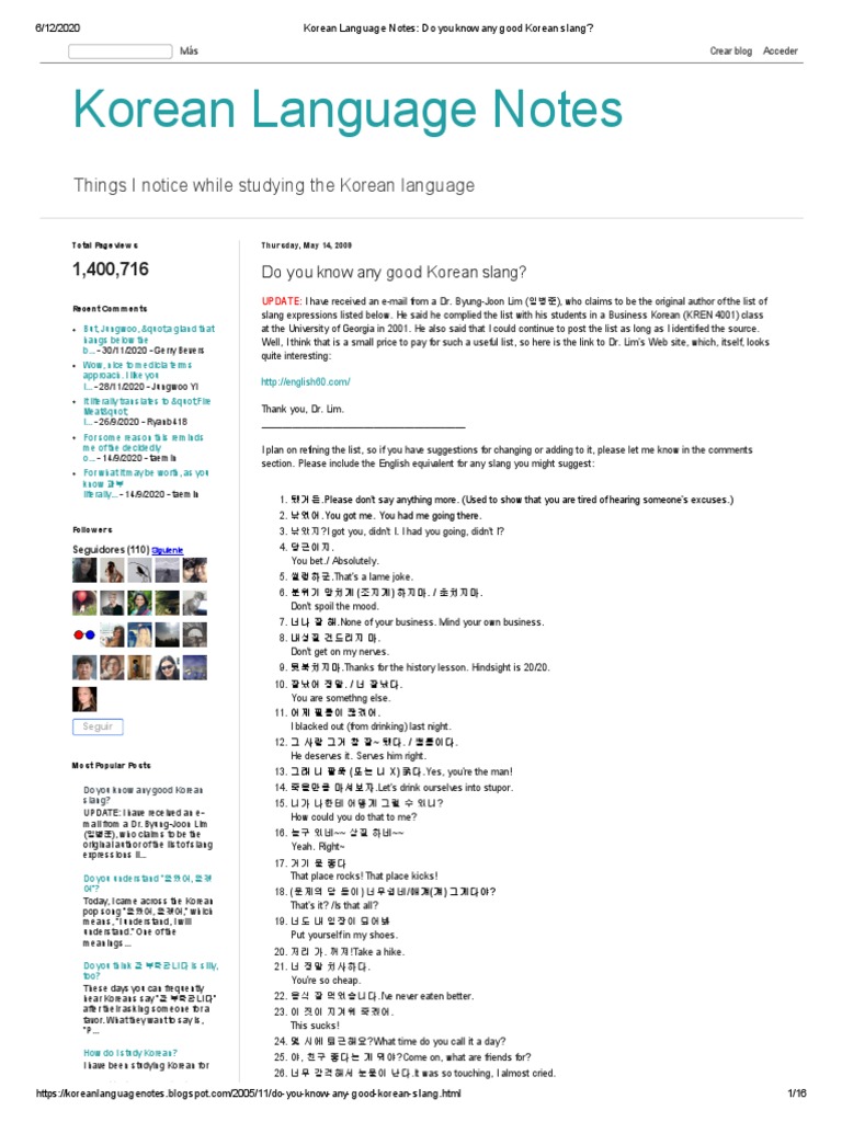 Korean Language Notes: Things I Notice While Studying The Korean ...
