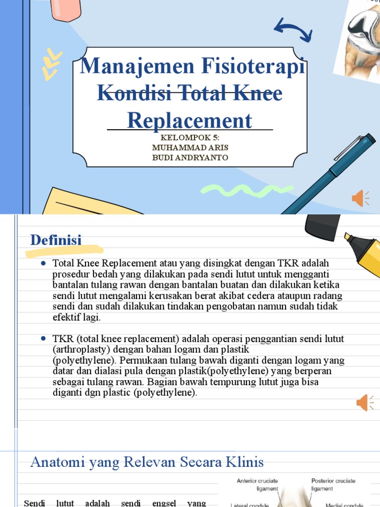Manajemen Fisioterapi Kondisi Total Knee Replacement KLP 5 | PDF | Sains & Matematika