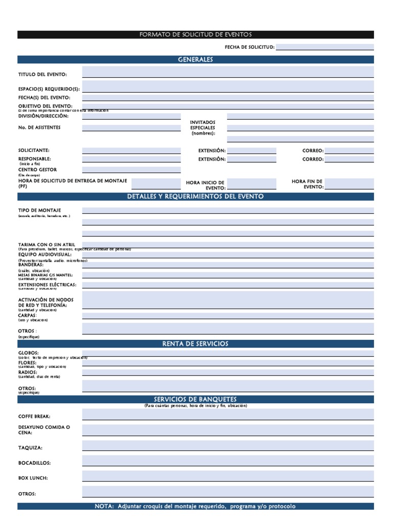 Formato para Solicitud de Eventos | PDF | Redes de computadoras ...