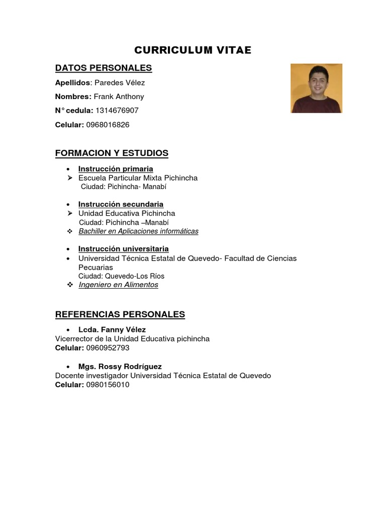 Curriculum Anthony | PDF