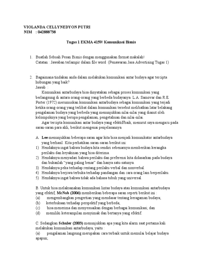 Tugas 1 Ekma 4159 | PDF