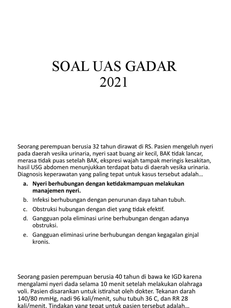 Soal Uas Gadar 2021 | PDF | Sains & Matematika