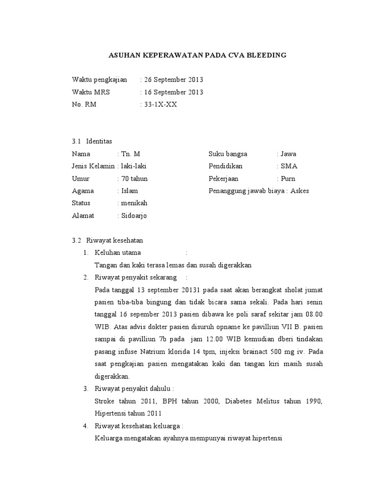 Askep Cva Bleeding & Sop | PDF