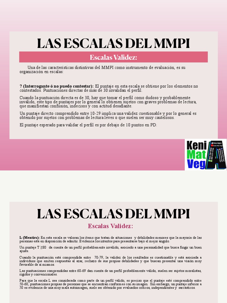 Escalas de Validación Mmpi | PDF | Validez (Estadísticas) | La naturaleza humana