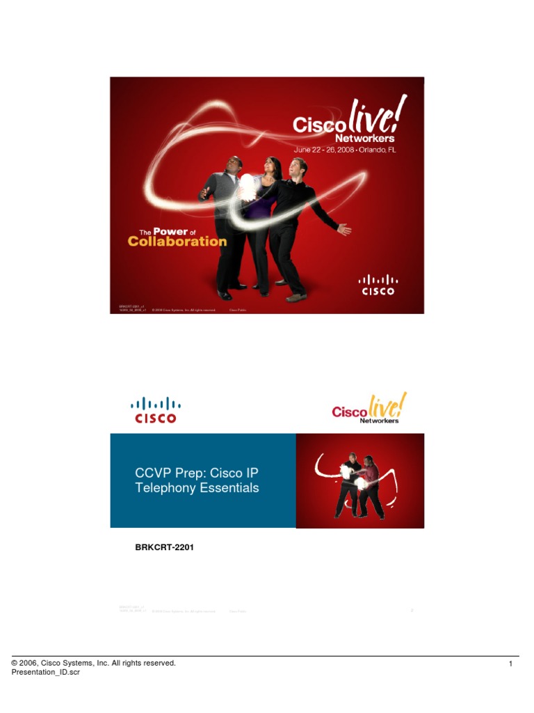 CCVP Prep: Cisco IP Telephony Essentials: BRKCRT-2201 | PDF | Cisco ...