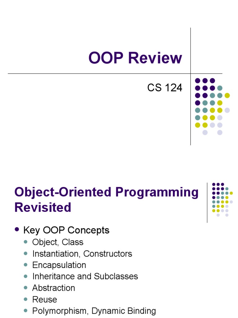 OOP Review | PDF | Method (Computer Programming) | Class (Computer Programming)