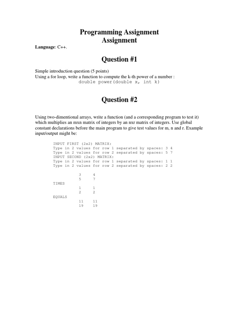C++ Assignment 5 - Question | Download Free PDF | Class (Computer ...