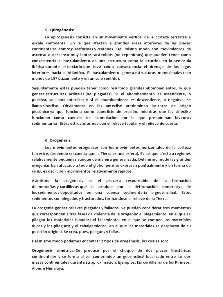 Epirogénesis y Orogénesis en Placas Tectónicas | PDF | Placas ...