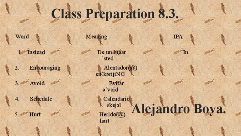 Class Preparation | PDF